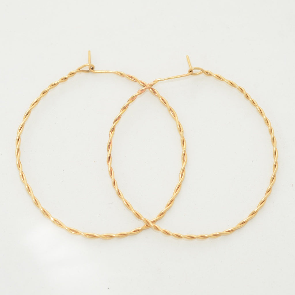 Twisted Gold Hoop Earrings – Kyoko Honda New York